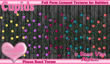 Second Life Marketplace - 17 Rose Vine Alphas textures
