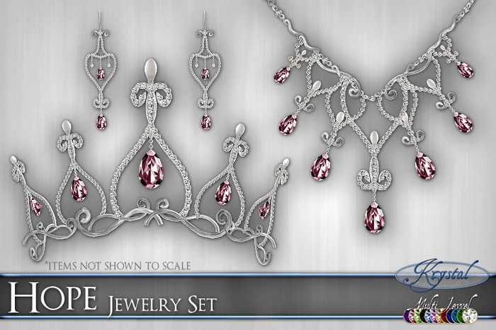 Second Life Marketplace - ::: Krystal ::: Hope - Jewelry Set - Silver ...