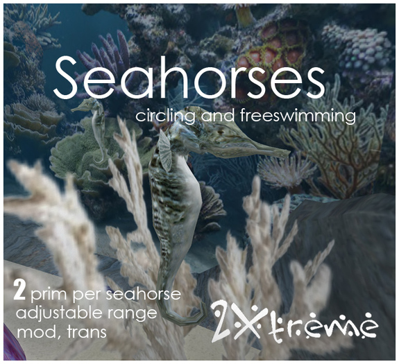 Second Life Marketplace - :: 2Xtreme :: seahorses trans