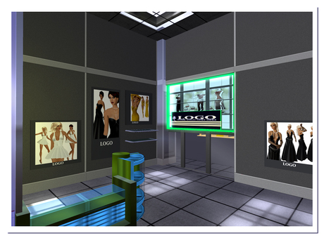 Second Life Marketplace - LOGOSTORE PINK Small Prefab Shop Store Building