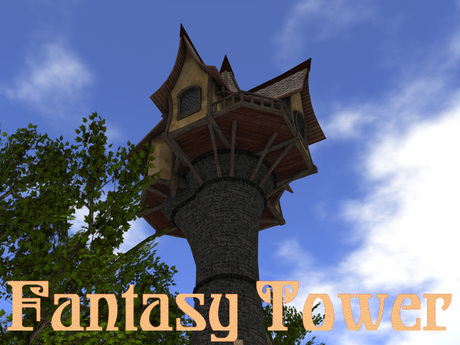 Second Life Marketplace - Fantasy Tower -- Mesh Tower Cottage Home