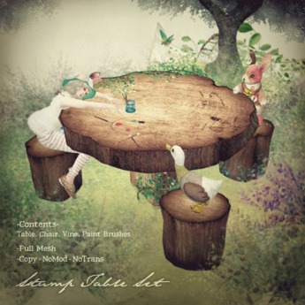 Second Life Marketplace - HPMD* Stump Table Set (mesh)
