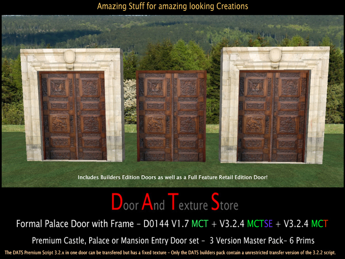 Second Life Marketplace - Formal Castle Door, Palace Entry Door ...