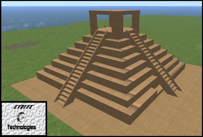 Second Life Marketplace - Mayan Pyramid - Evolve Holodeck Room, Copy/Mod