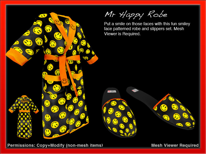 Second Life Marketplace - Mr Happy Robe + Slippers Dolly's Dazzles