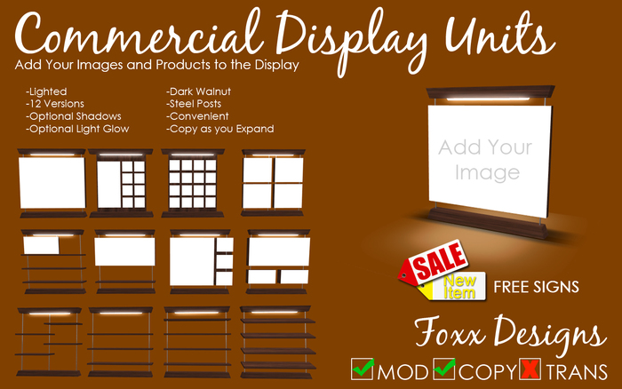 Second Life Marketplace - Commercial Display Units by Foxx Designs
