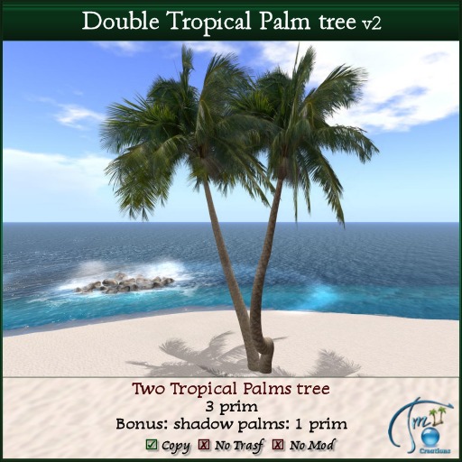 Second Life Marketplace - Tropical Palms Tree coconut Group of 2 - 3 ...