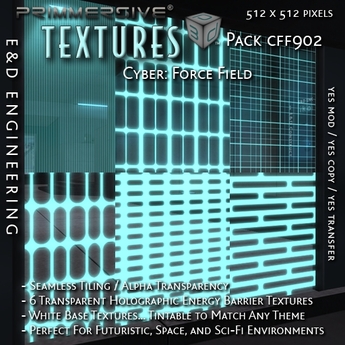 Second Life Marketplace - [CFF902] 6 Force Field Textures Holographic ...