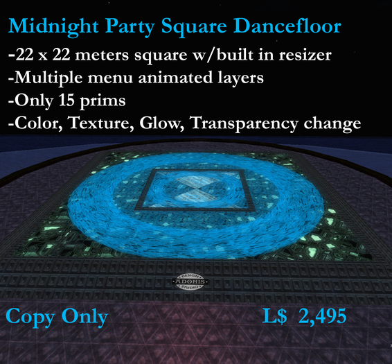 Second Life Marketplace - Midnight Party Square Dancefloor By Adonis ...