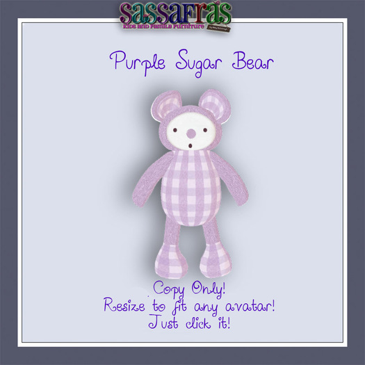 Second Life Marketplace - Sassafras Kids- Purple Sugar Bear