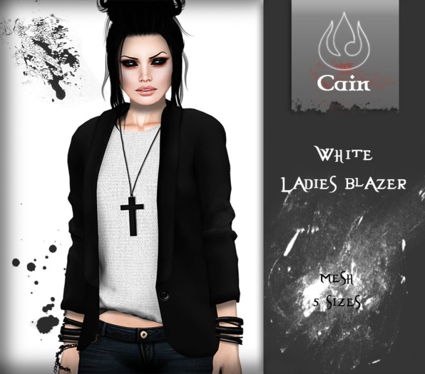 Second Life Marketplace - Cain - White - Ladies Blazer (classic avatar)