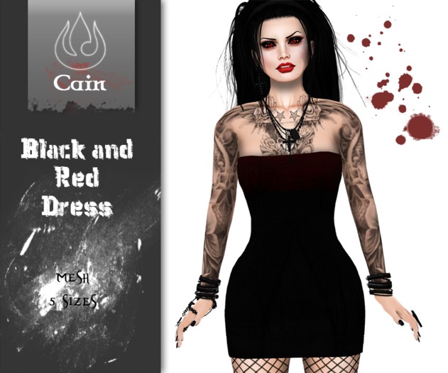 Second Life Marketplace - Cain - Black and Red Dress