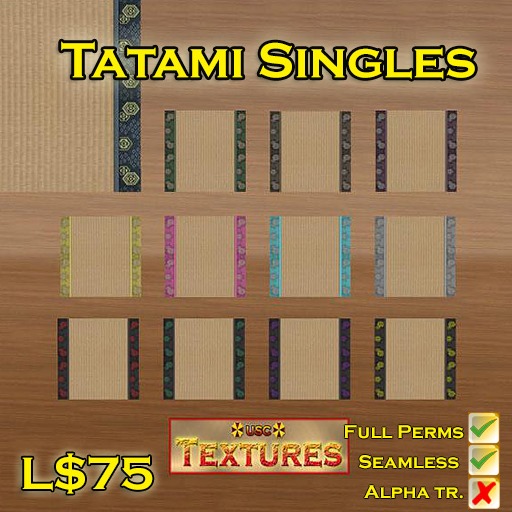 Second Life Marketplace - USC Textures - Tatami Singles