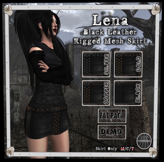 Second Life Marketplace - -=FORSAKEN=- Lena Mesh leather skirt SILVER