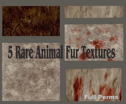 Second Life Marketplace - 5 Rare Animal Fur Textures