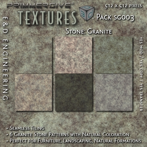 Second Life Marketplace - [SG003] 6 512px Seamless Granite Stone ...
