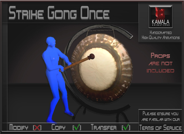 Second Life Marketplace - Musical *Strike Gong Once* Animations for ...