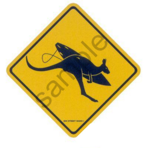 Second Life Marketplace - AUSSIE SURFER CROSSING SIGN POSTER funny ...