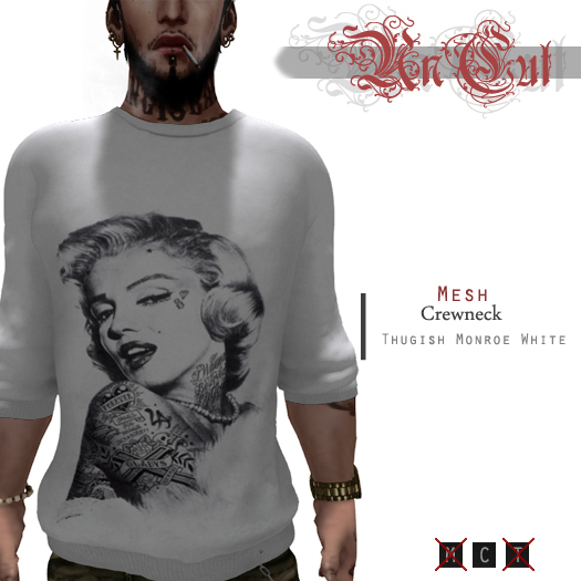 Second Life Marketplace - Uncut Crewneck - Thugish Monroe White