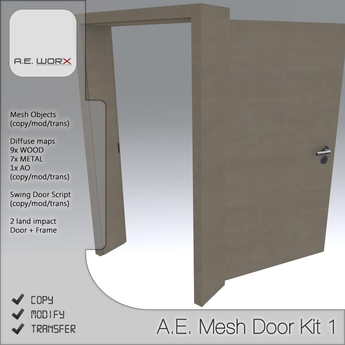Second Life Marketplace - A.E. Mesh Door Kit 1