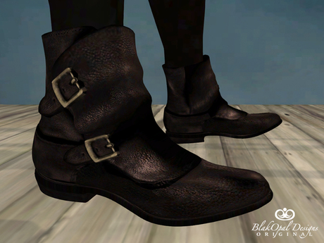 Second Life Marketplace - Ankle Wrap Boots For Men - Brown [Fitted Mesh]