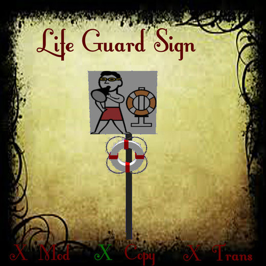 Second Life Marketplace - Life Guard Sign Pole