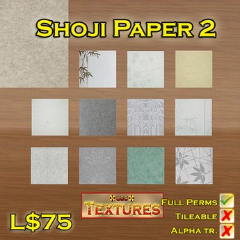 Second Life Marketplace - USC Textures - Shoji Paper 2