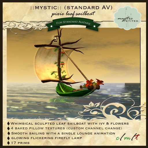 Second Life Marketplace - ::mystic:: pixie leaf sailboat (standard AV)