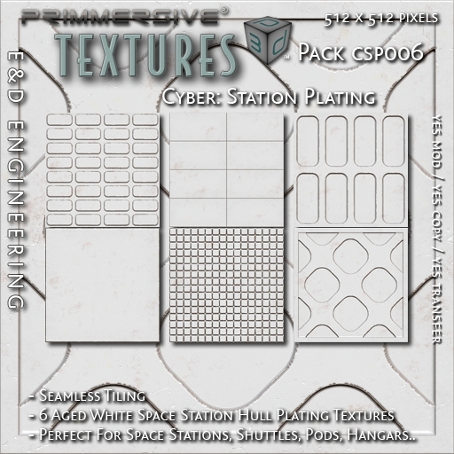 Second Life Marketplace - [CSP006] 6 512px White Metal Panel Textures ...
