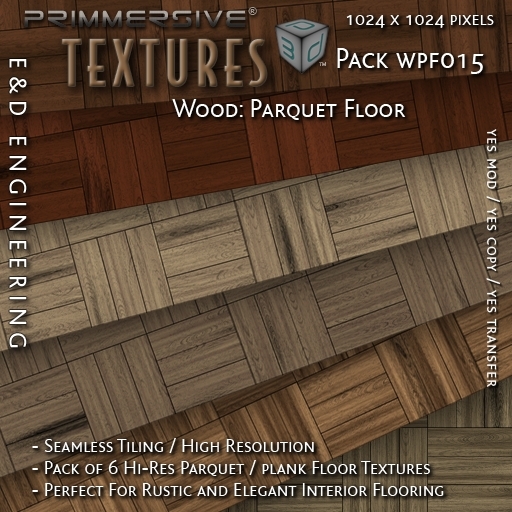 Second Life Marketplace - [WPF015] 6 1024px Seamless Clean Parquet Wood ...