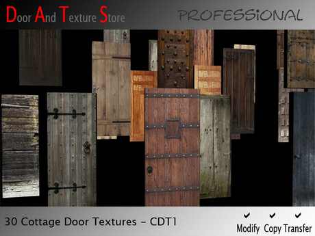 Second Life Marketplace - 30 Cottage Door textures, Log cabin door ...