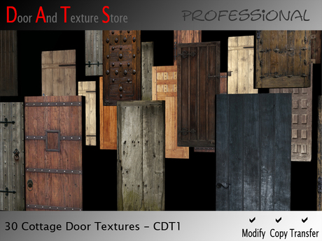 Second Life Marketplace - 30 Cottage Door textures, Log cabin door ...