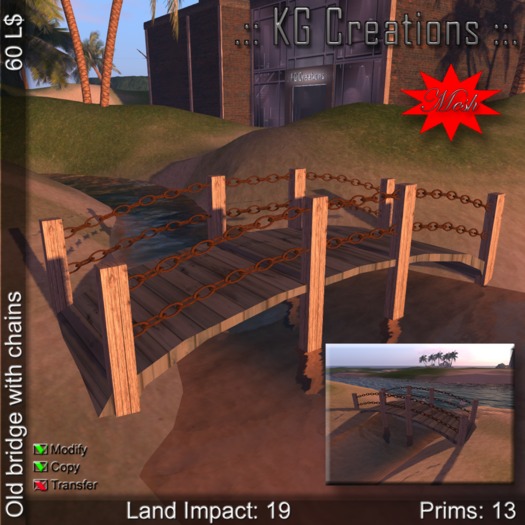 Second Life Marketplace - Old bridge with Chains - Mesh