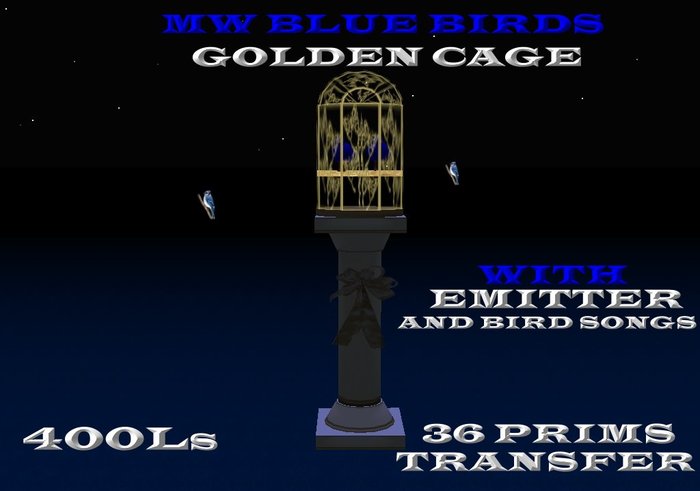 Second Life Marketplace - Mw blue birds in a cage emitter