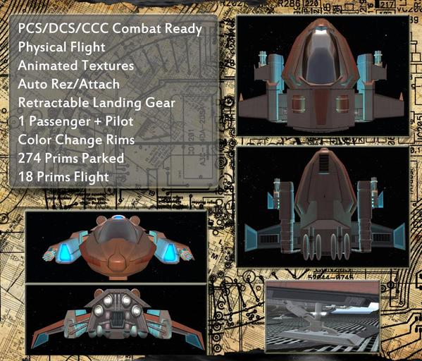 Second Life Marketplace - Flyable Combat enabled ship PCS / DCS / CCC ...