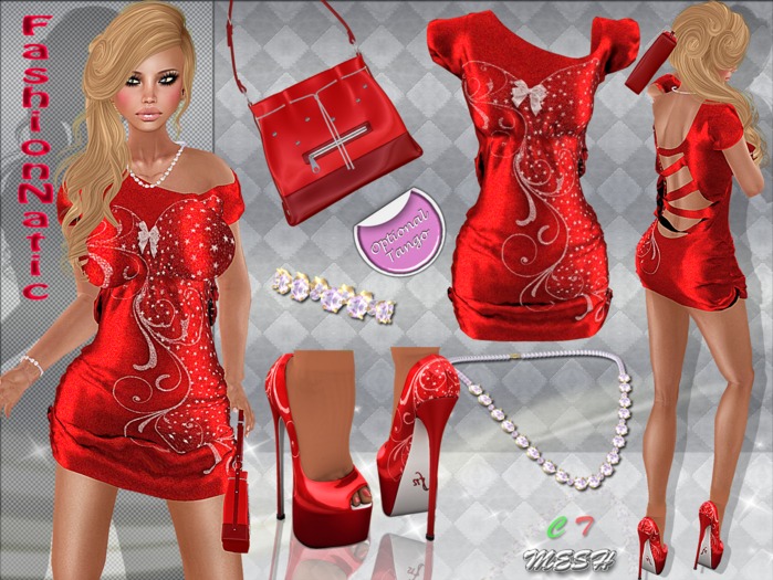 Second Life Marketplace - MESH Shiny Red Outfit FashionNatic + Lolas ...