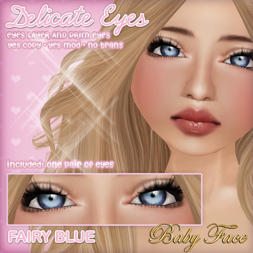 Second Life Marketplace - :*BABY*: Delicate Eyes {FAIRY BLUE}