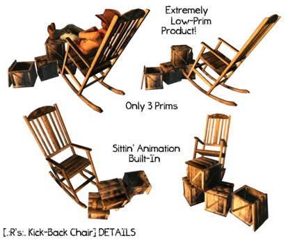 Second Life Marketplace - [.:R's:.] Kick-Back Chair