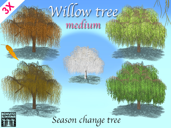 Second Life Marketplace - MEDIUM sized Weeping Willow Tree PACK (3x ...