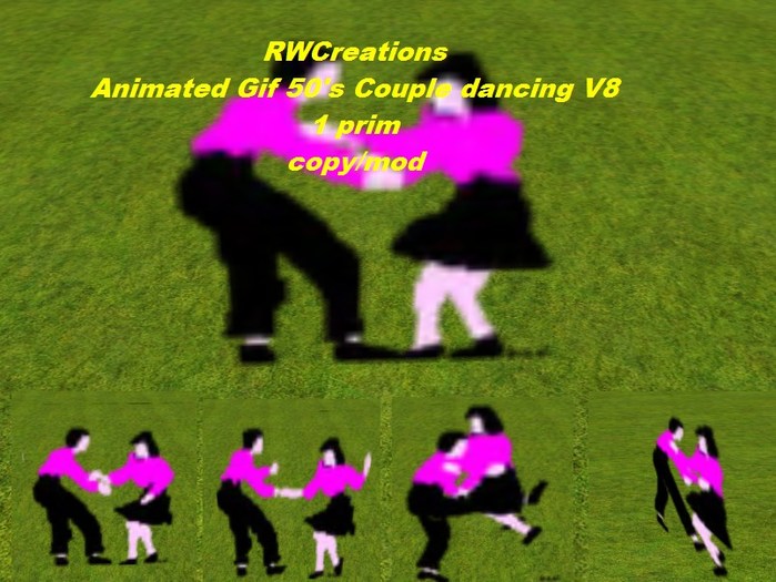 Second Life Marketplace - Animated Gif 50's couple dancing V8 1 flat ...