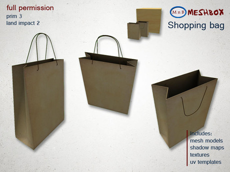 Second Life Marketplace - *M n B* Shopping bag (meshbox)