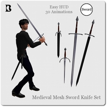 Second Life Marketplace - Blackburns Medieval Mesh Sword Knife Set with ...