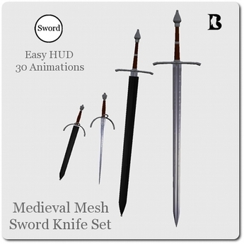 Second Life Marketplace - Blackburns Medieval Mesh Sword Knife Set with ...