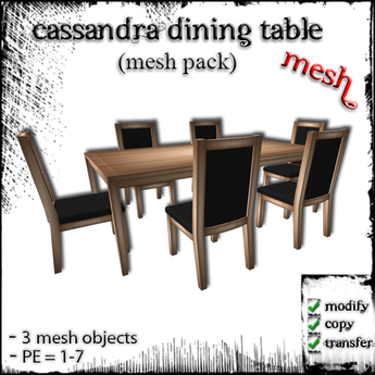Second Life Marketplace - DMF - Cassandra Dining Table (Mesh) Box