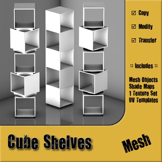 Second Life Marketplace - DMF - Cube Shelves (Mesh) Box