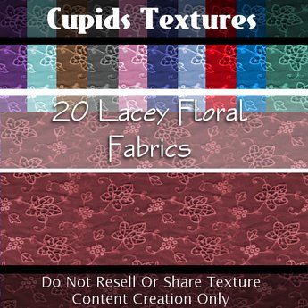 Second Life Marketplace - *CUPIDS TEXTURES* 20 Lacey Floral Textures