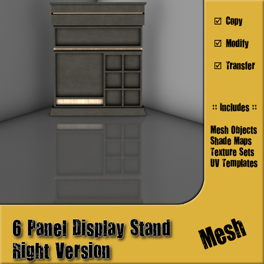 Second Life Marketplace - DMF - 6 Panel Display Stand Right (Mesh)