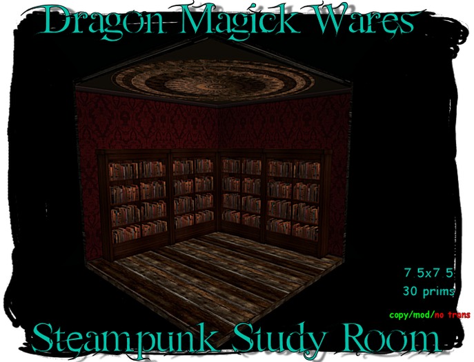 Second Life Marketplace - Dragon Magick Wares Steampunk Study Room ...