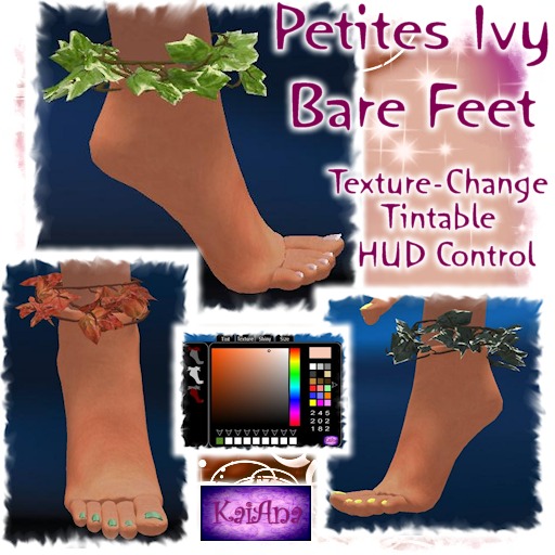 Second Life Marketplace - Shoes for Petites: Texture-Change Bare Feet ...
