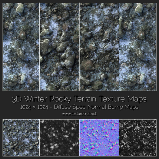 Second Life Marketplace - TRU Textures - *3D* 40 Winter Rocky Terrain Texture Material Maps V2 ...